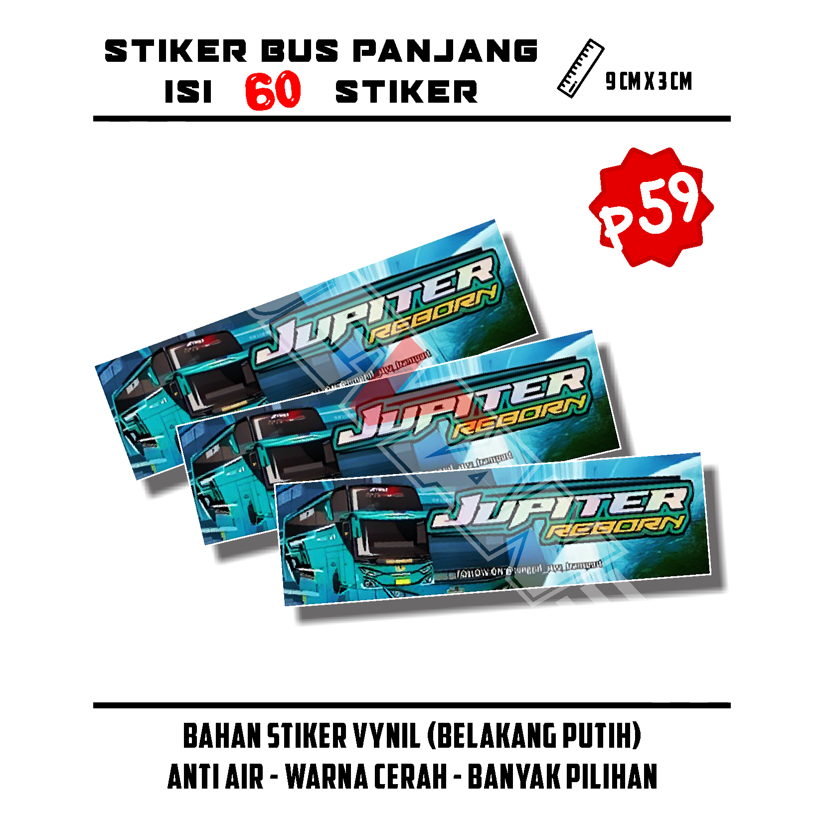isi 60 stiker bus panjang | kids panda jb5 one pieces varenzo armagedon ...