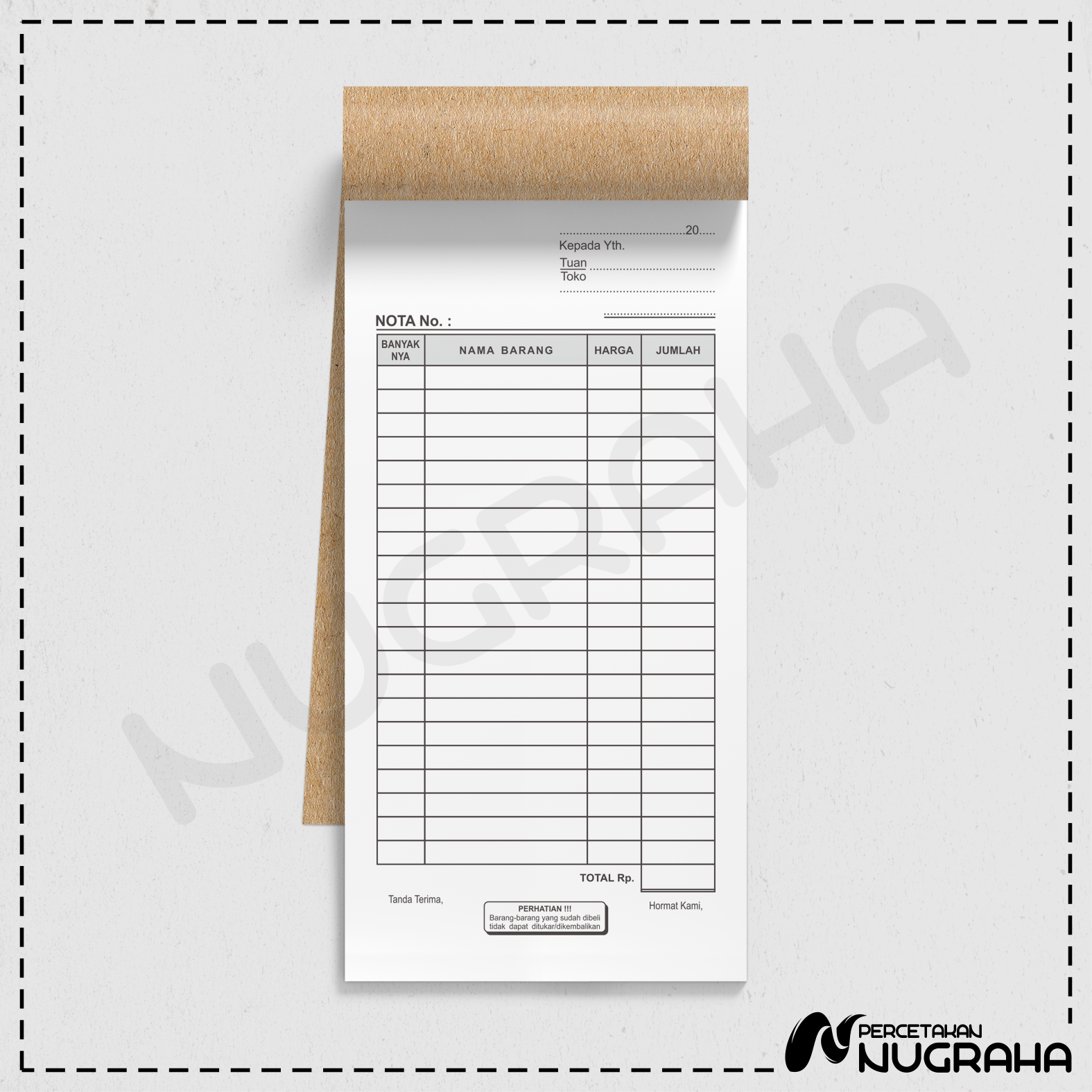 NOTA UKURAN 1/3 FOLIO 1 RANGKAP (PLY) / BUKU NOTA KONTAN | Lazada Indonesia