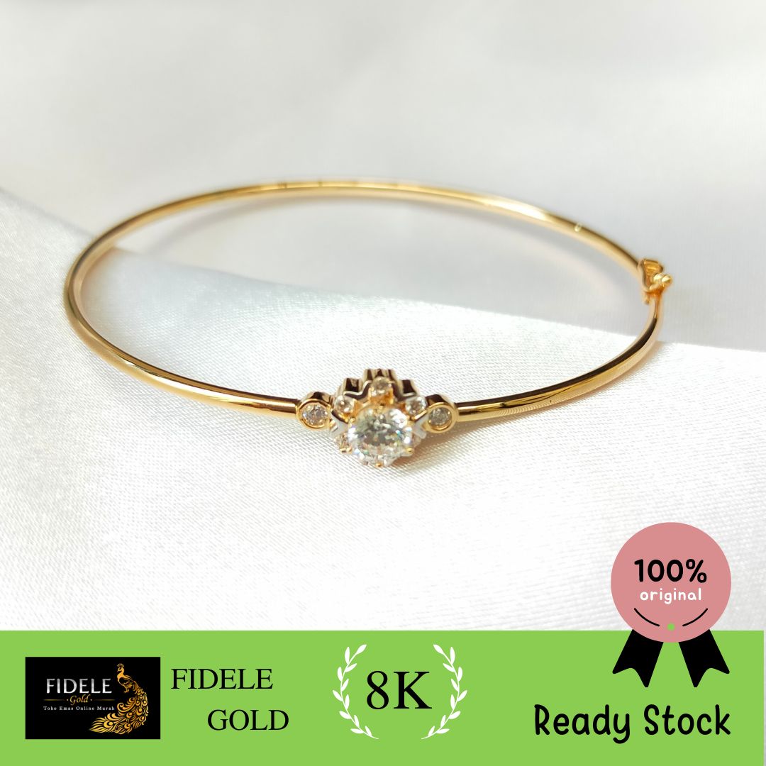 Gelang Permata soliter lotus Emas Asli Gelang wanita 375 | Lazada Indonesia