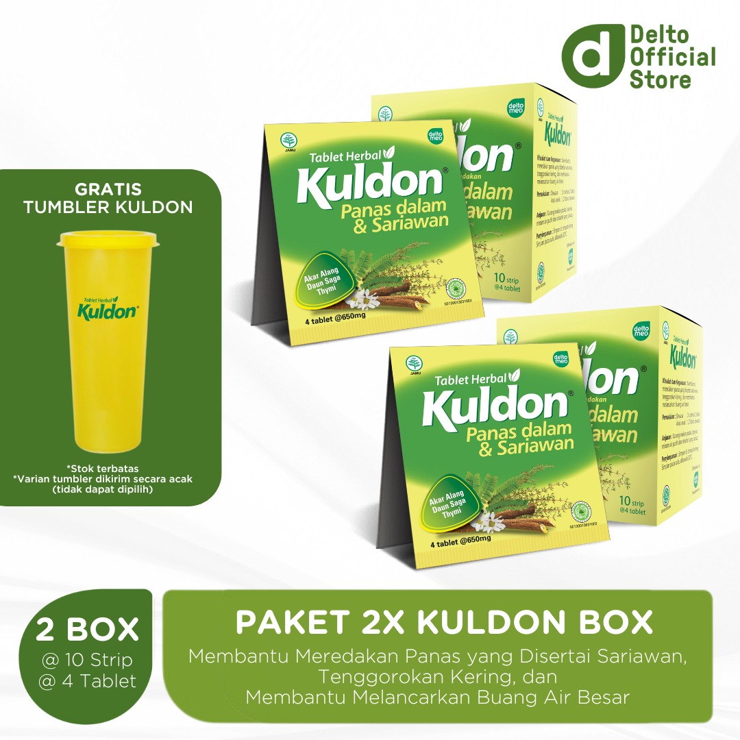 Paket 2X Kuldon Box (10 Strip isi 4 Tab) Atasi Panas Dalam & Sariawan ...