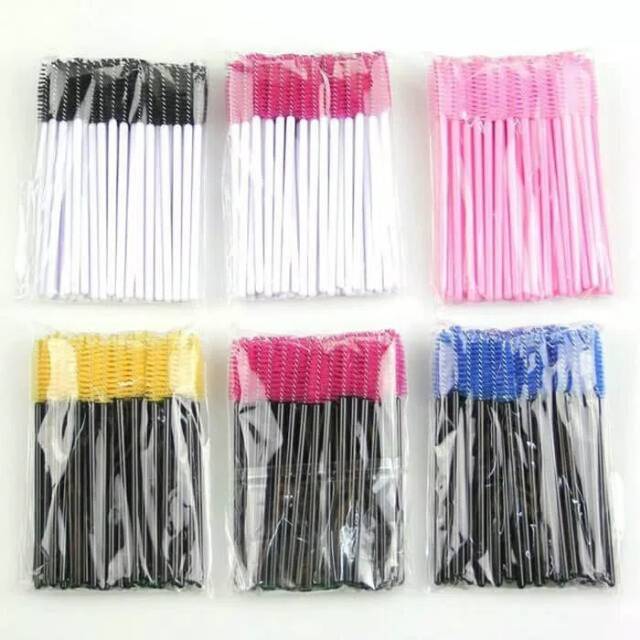 Mascara Wand Sisir Bulu Mata Spoile 1pack 50pc Sisir Eyelash