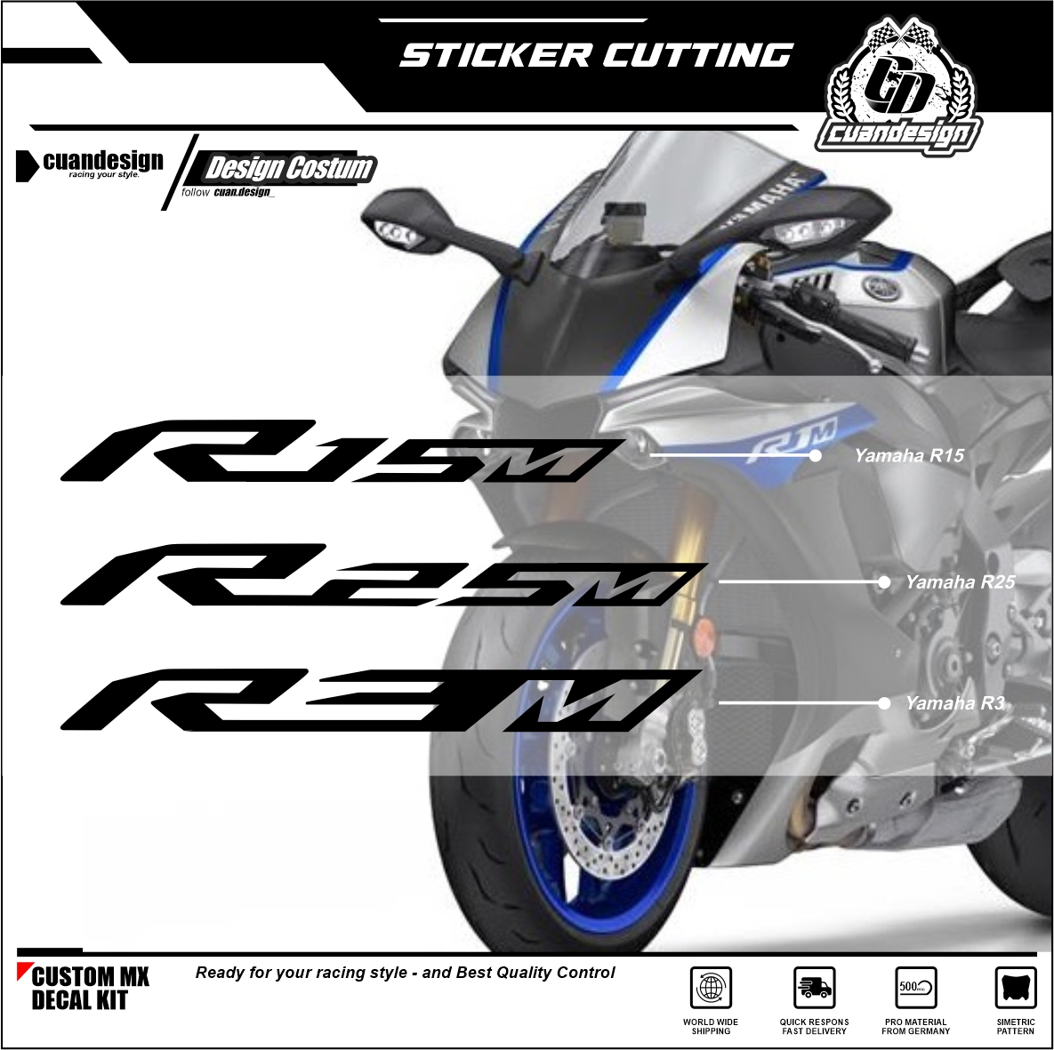 STIKER CUTTING LOGO YAMAHA R15 R25 R3 STICKER MOTOR | Lazada Indonesia