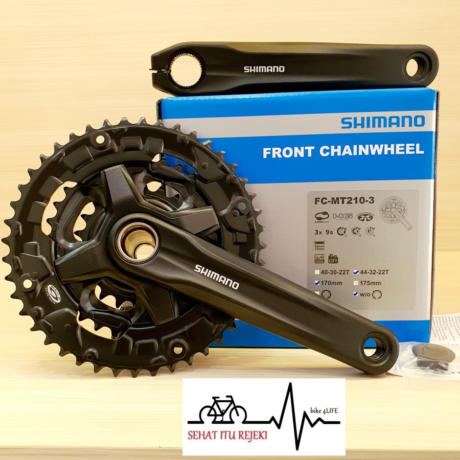 CRANK SHIMANO ALIVIO MT210 HOLLOWTECH 2 HT2 44-32-22 170MM 3 x 9 SPEED ...