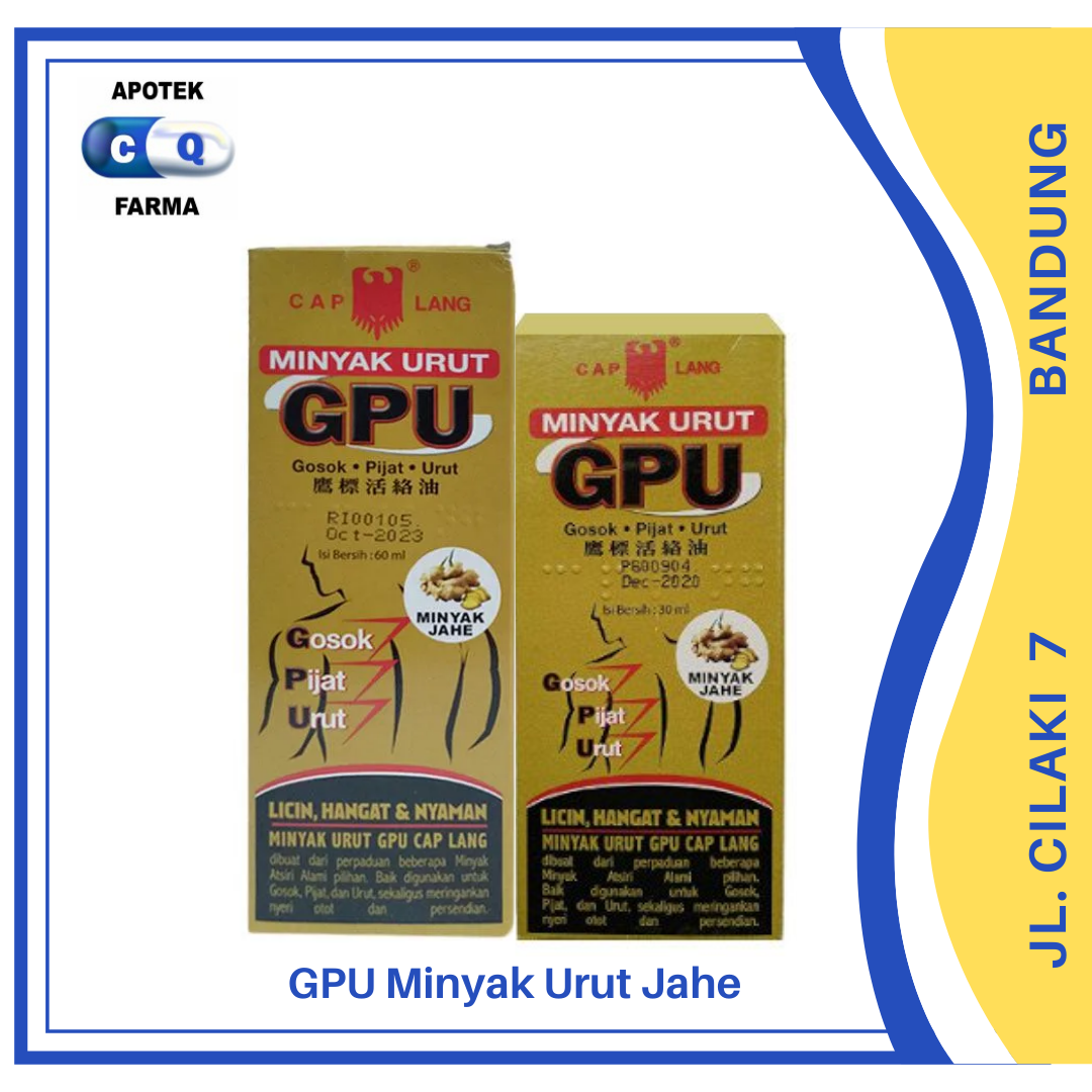 GPU MINYAK URUT AROMA JAHE 30 ML ATAU 60 ML | Lazada Indonesia