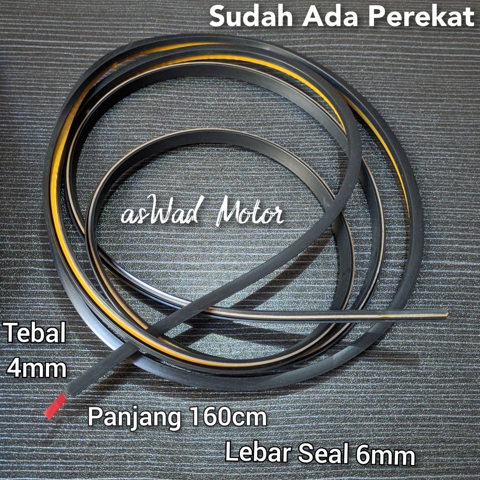 KARET LIST 160CM 6X4MM + PEREKAT UNIVERSAL / LIST KACA / LIST PINTU ...