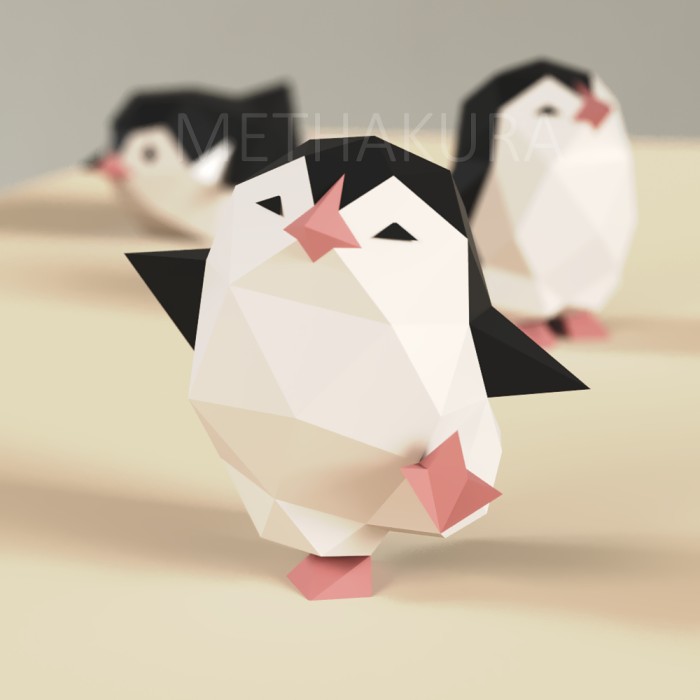 Low Poly Penguin Standing Dancing Sliding Papercraft | Lazada Indonesia