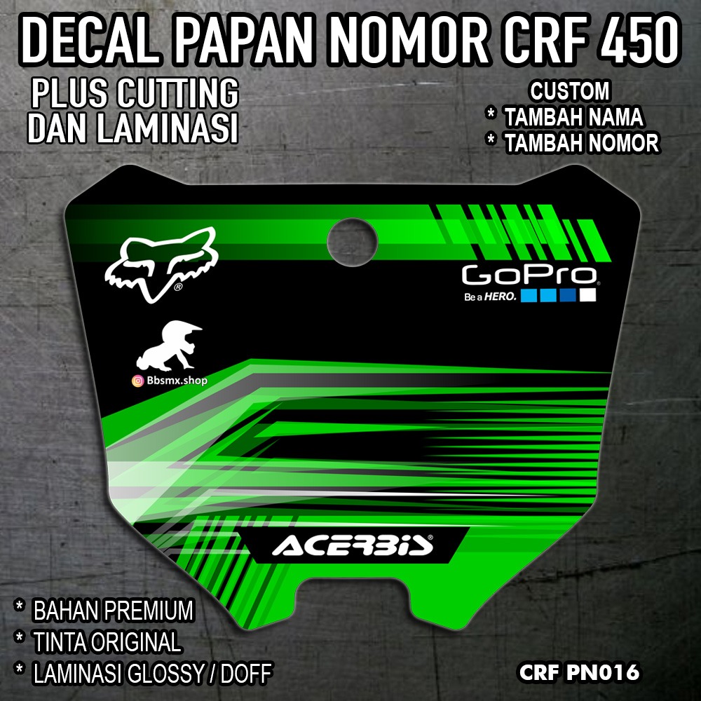 Decal Papan Nomor CRF 450 | Lazada Indonesia