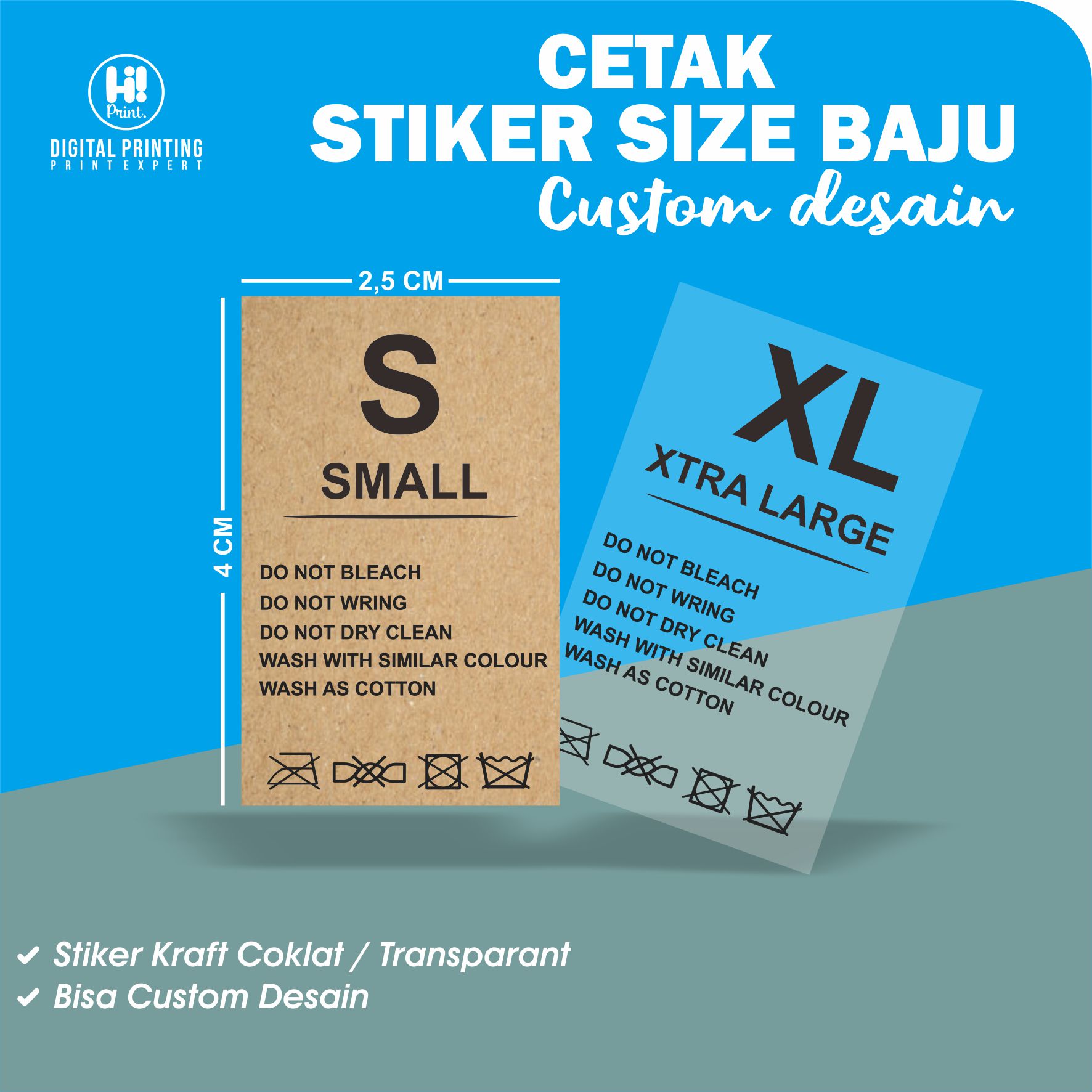Stiker Label Ukuran Baju,Sticker Size Custom | Lazada Indonesia