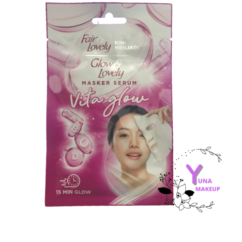 (1 Lembar) Fair & lovely glow masker serum vita glow mask I Masker ...