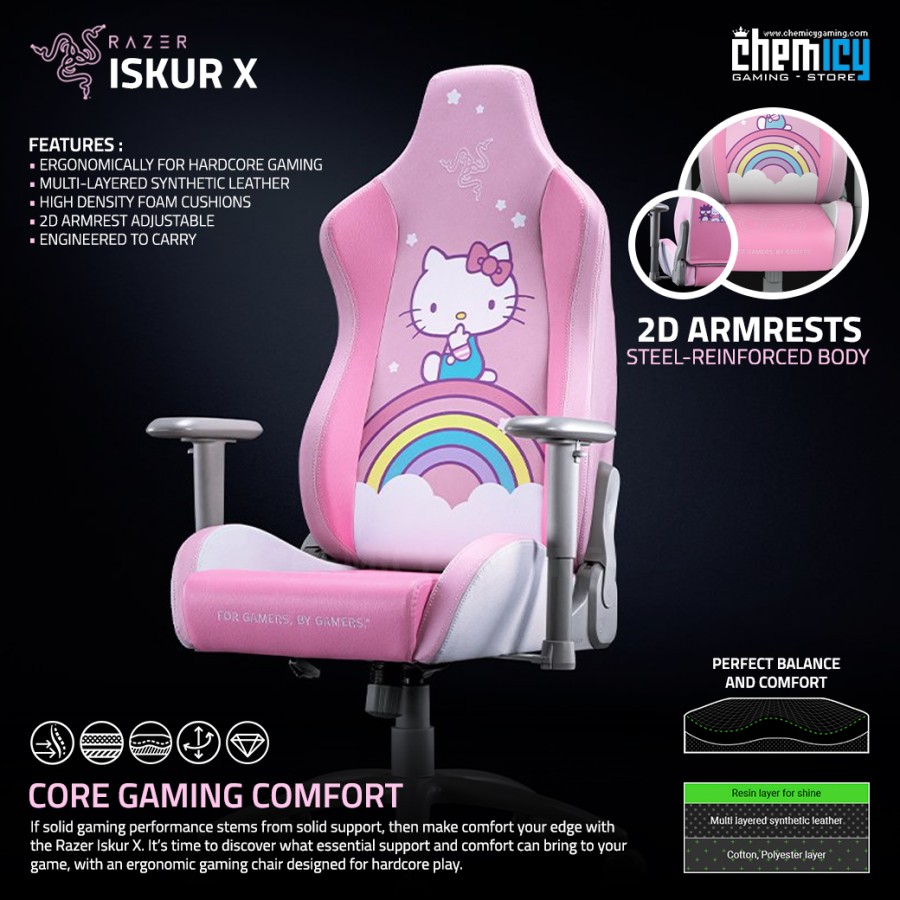 Razer Iskur X Hello Kitty and Friends Gaming Chair / Kursi Gaming ...