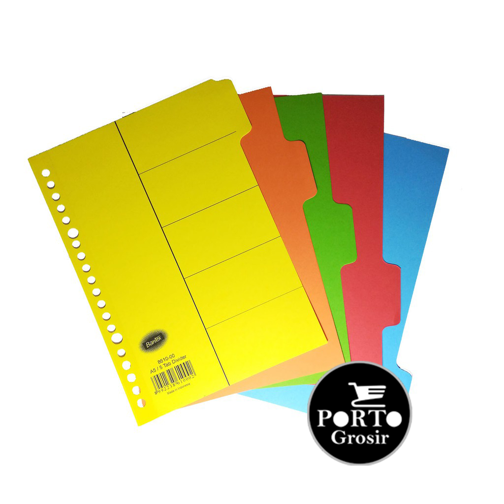 Bantex Paper Divider A5 Pembatas Isi Binder Loose Leaf 20 Holes Lubang ...