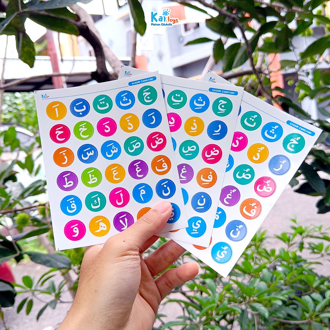 Paket Stiker Premium Hijaiyah Berharakat 3 Lembar / Sticker Huruf Arab ...