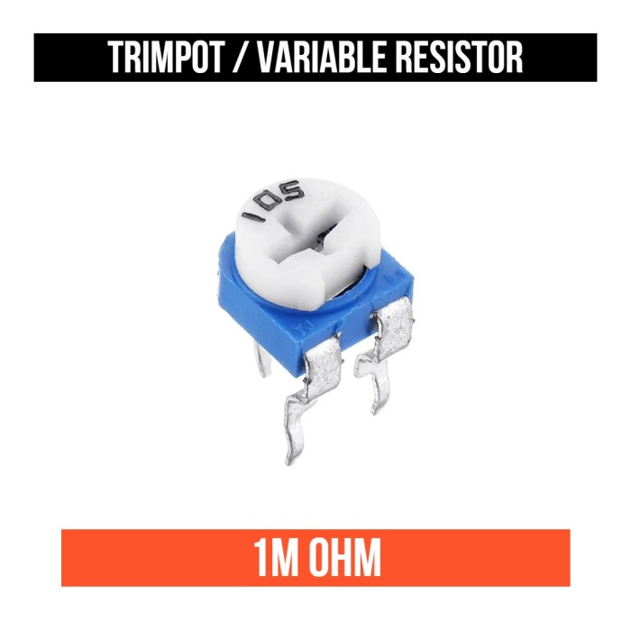 Resistor Trimpot 1M 105 Mega Ohm Trimmer Potensiometer Variable ...