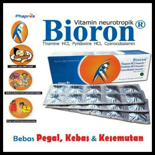 PROMO bioron vitamin neurotropik 1 box 10 strip obat pegal linu seluruh ...