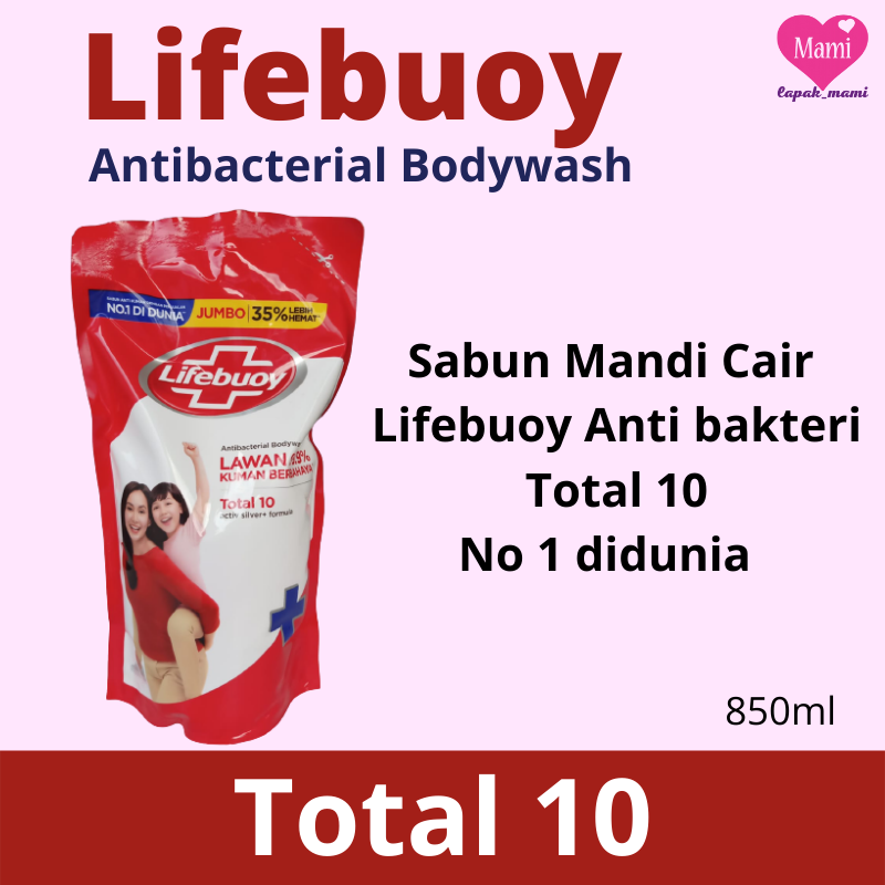 Lifebuoy Antibacterial Bodywash Total 10 Refill 850 ml / Sabun Mandi ...