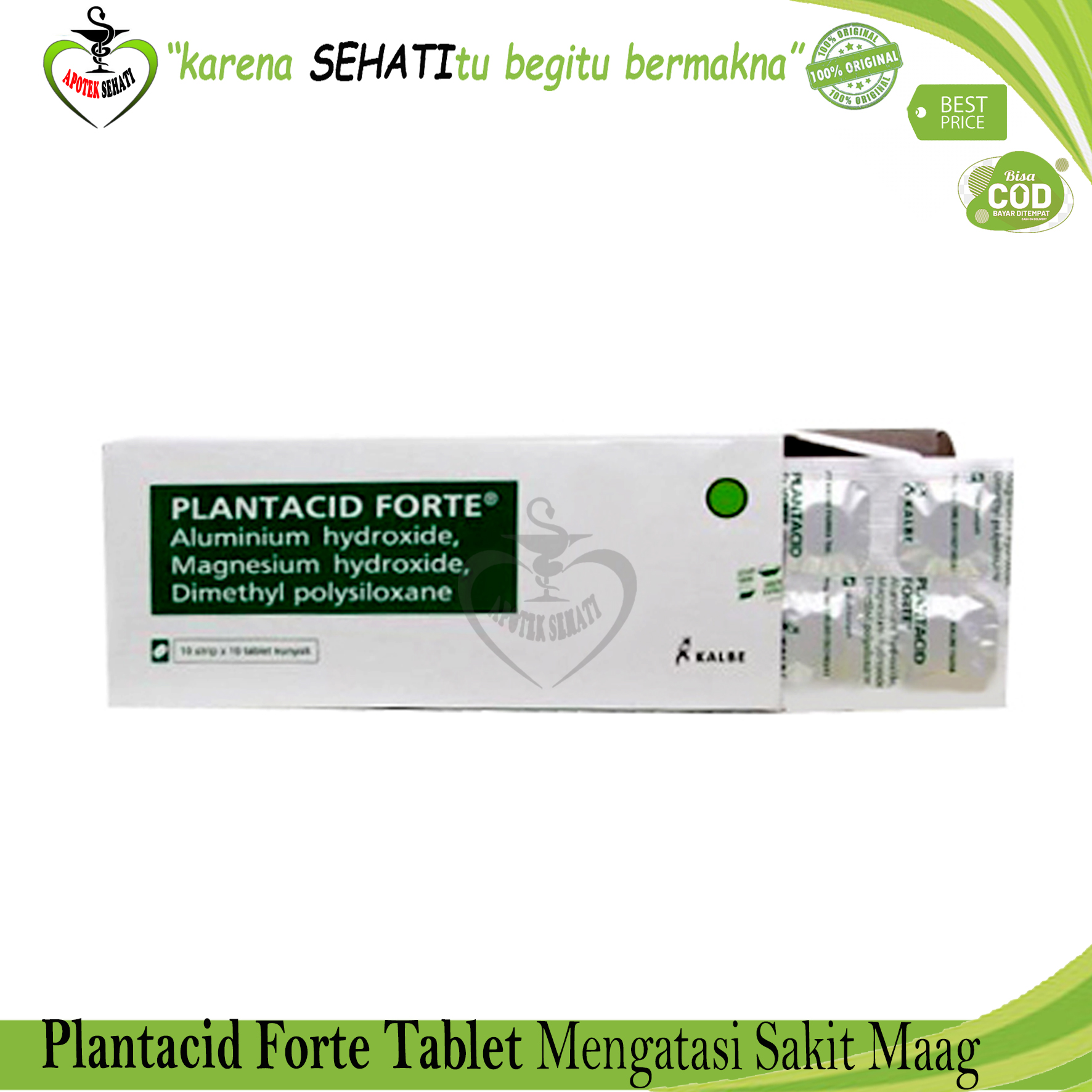 PLANTACID FORTE TABLET KUNYAH OBAT ASAM LAMBUNG MAAG ANTASIDA DOEN ...