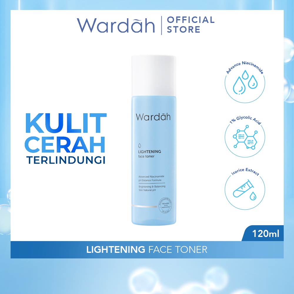 Wardah Lightening Face Toner 125 ml - Hydrating, Glowing - Dilengkapi Advanced Niacinamide ...