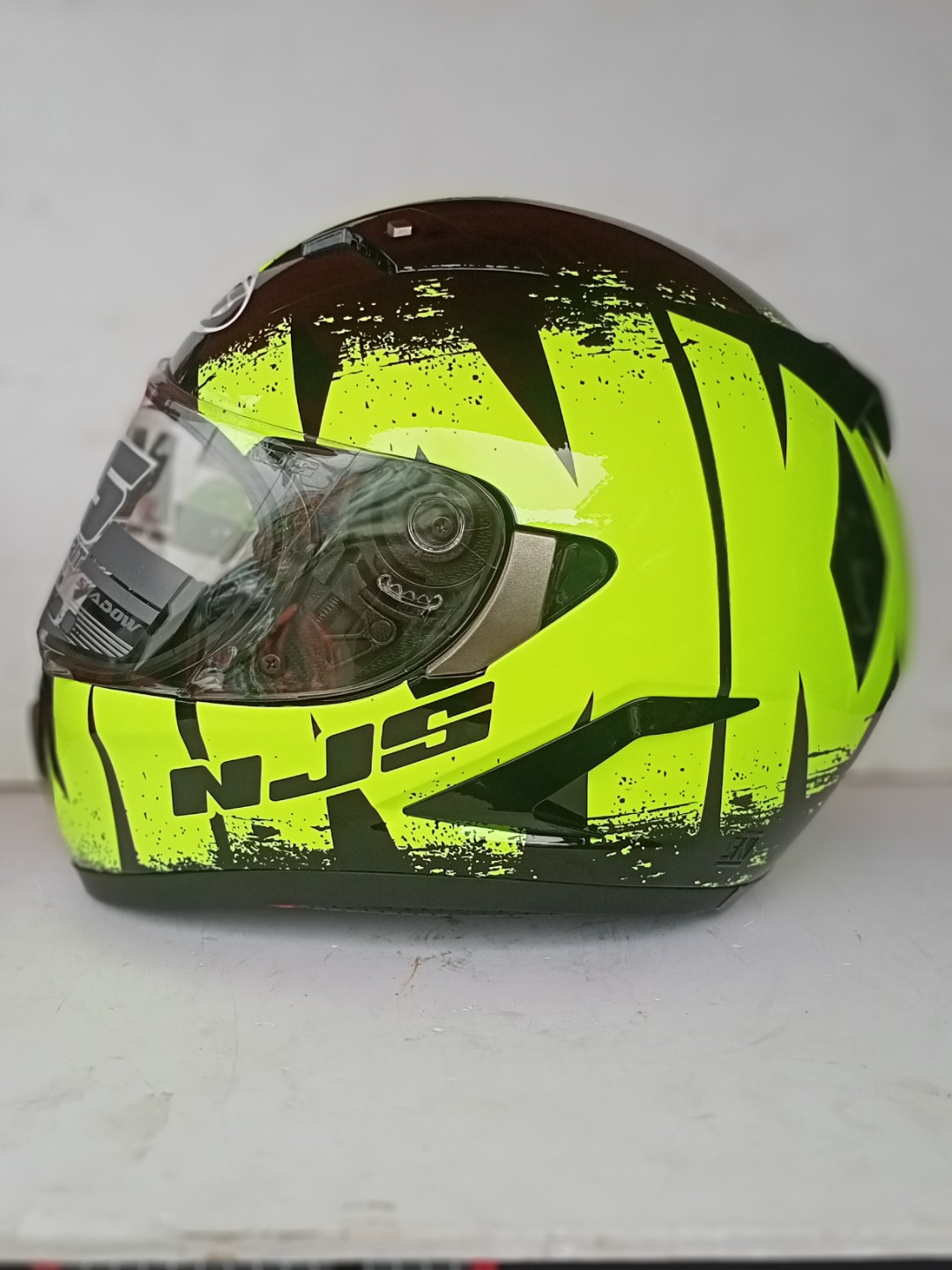 Helem NJS shadow REAPER HELM FULL FACE BLACK YELLOW | Lazada Indonesia