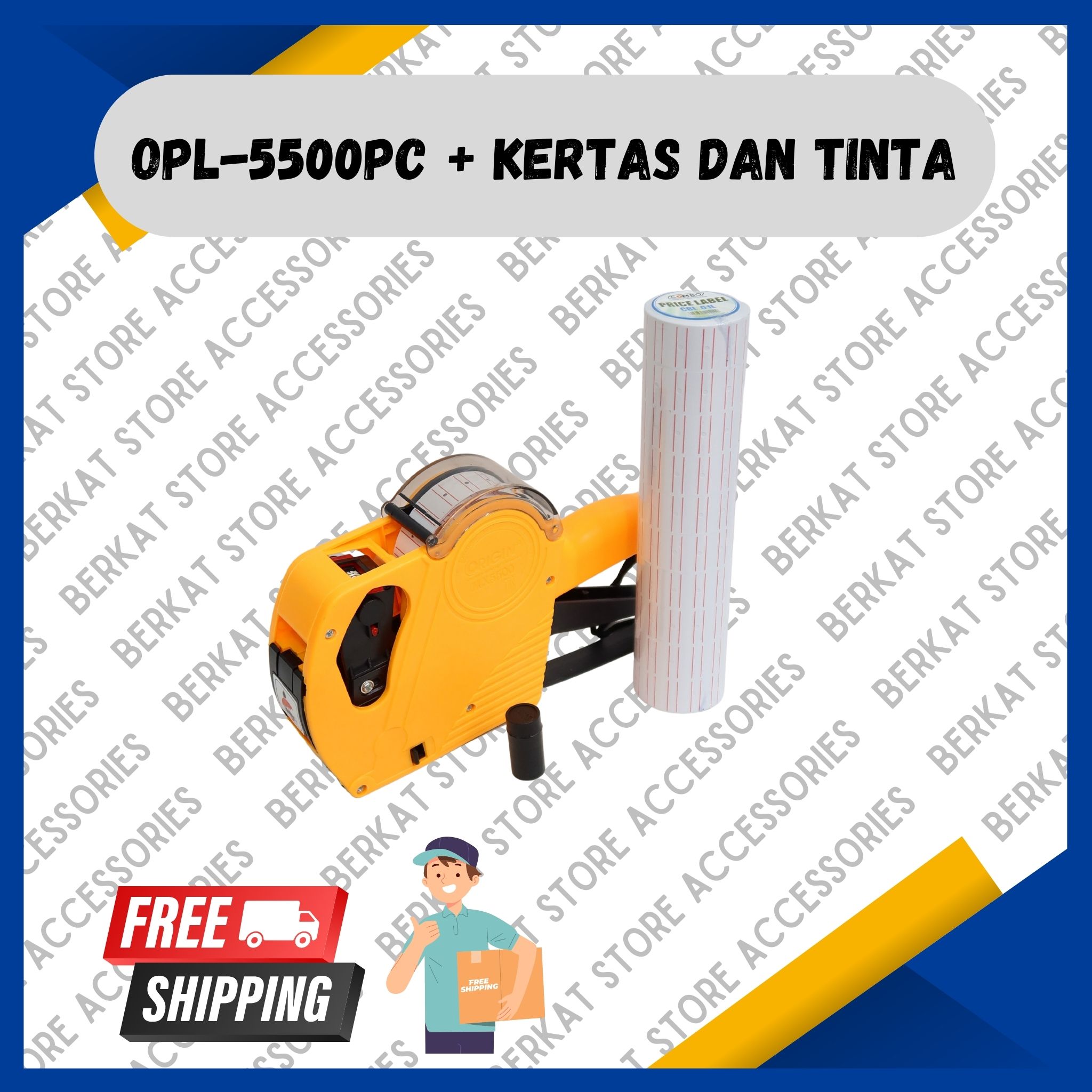 Mesin / Alat Label Harga Origin OPL-5500PC Kuning + Kertas Label Harga ...