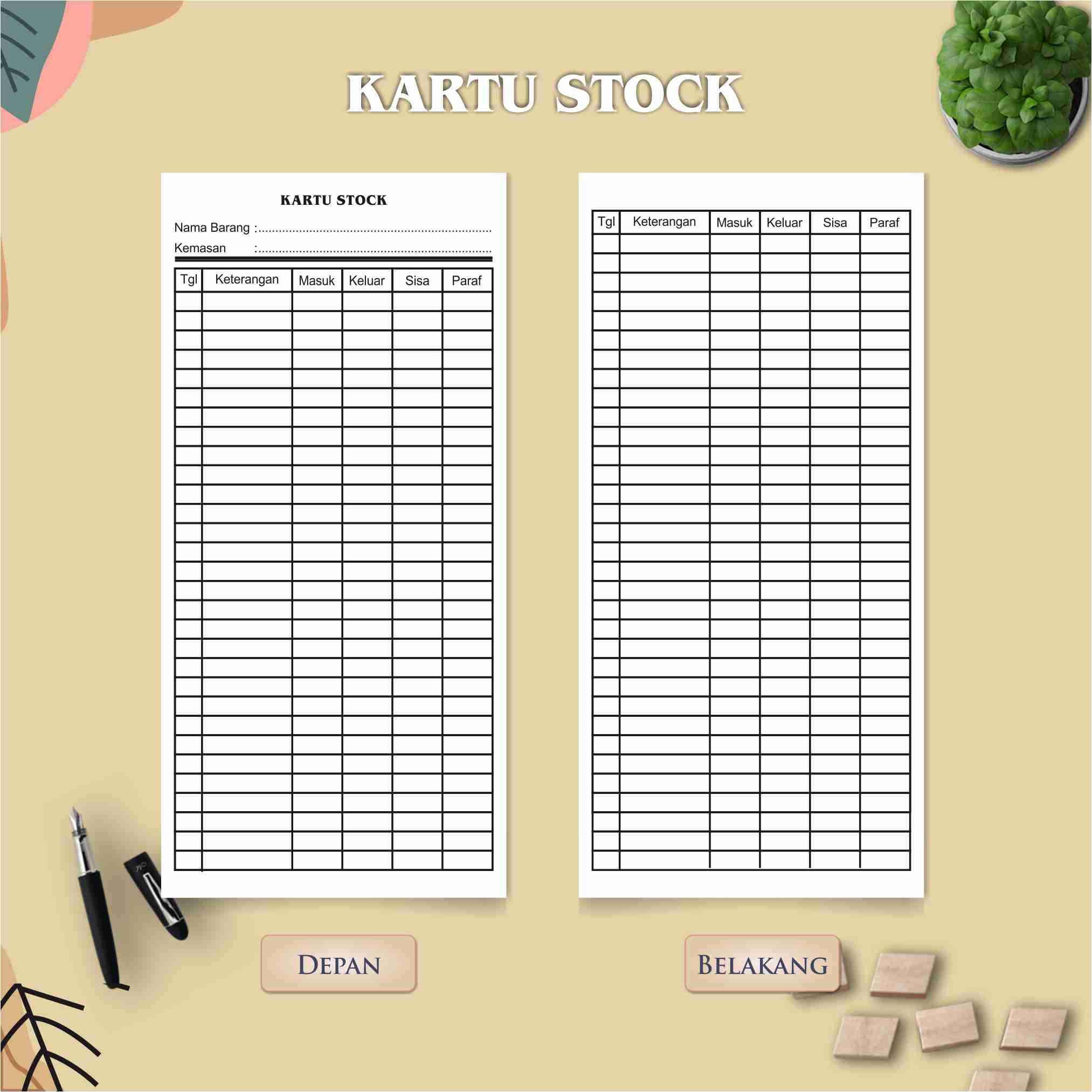 Kartu stok barang / Stock Card Kecil ( Isi 50 lembar ) | Lazada Indonesia