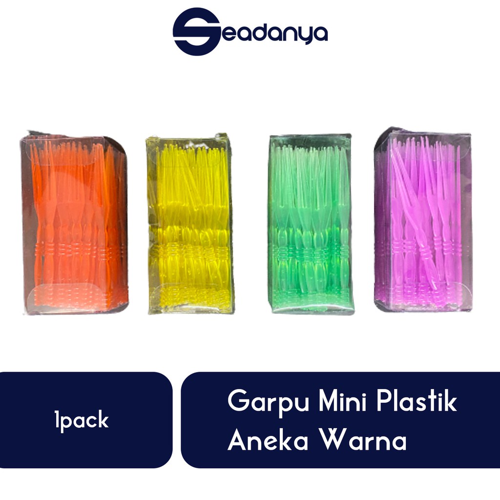 Garpu Mini MMP Plastik Aneka Warna Isi 30pcs-Garpu Kue Tart/Kuetart ...