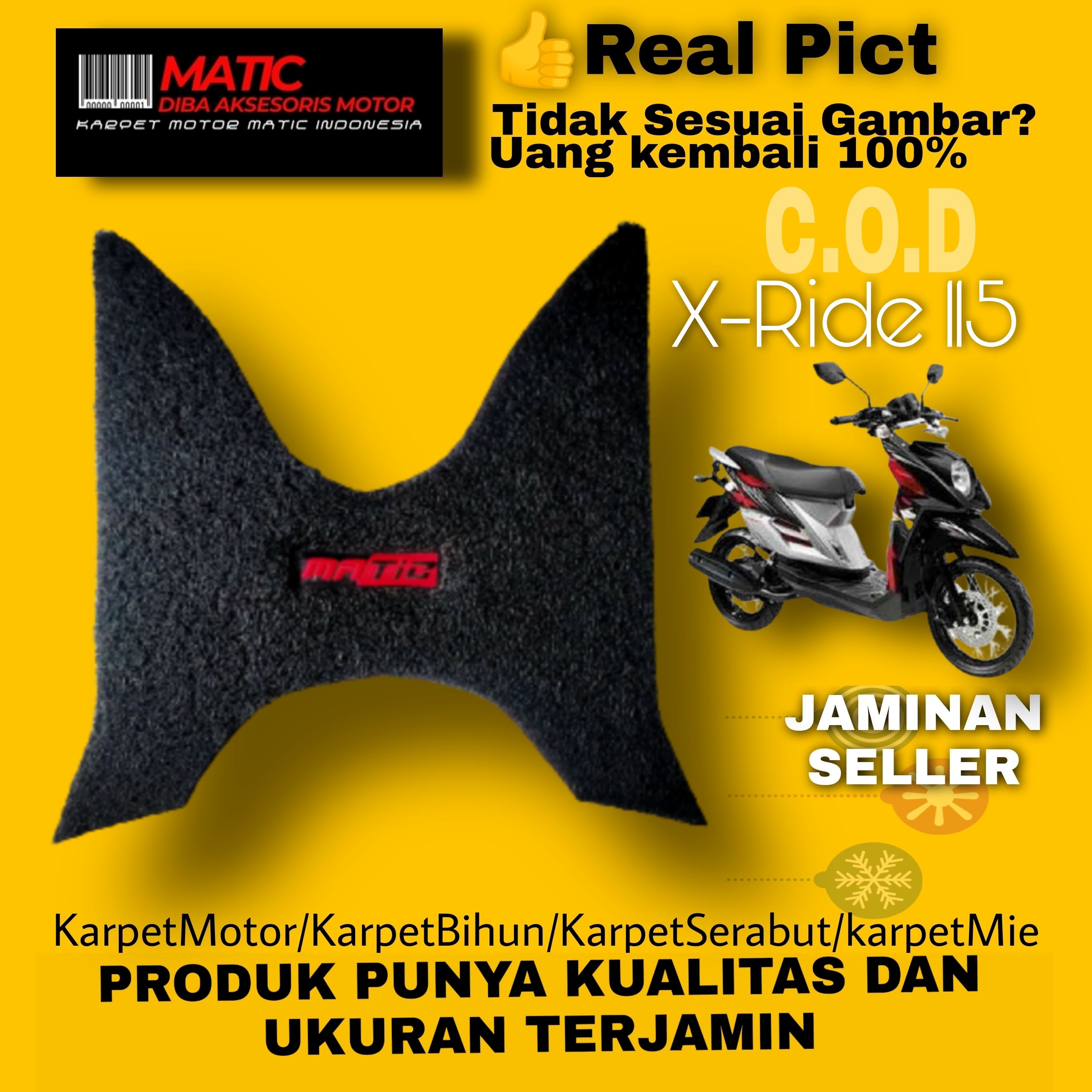 Karpet Motor Yamaha X-Ride 115 cc/bordes x ride/karpet mie/karpet bihun ...