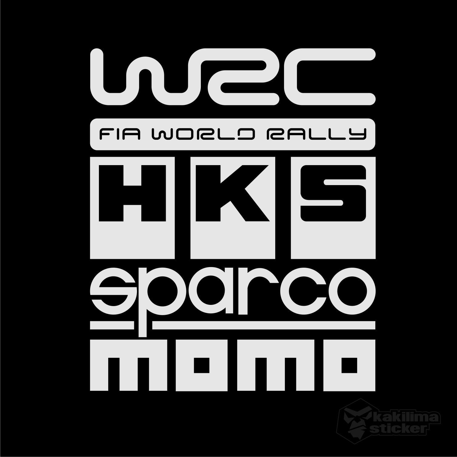 Sticker Racing Set WRC HKS Sparco Momo Sticker Pintu Mobil 25cm x 30cm ...