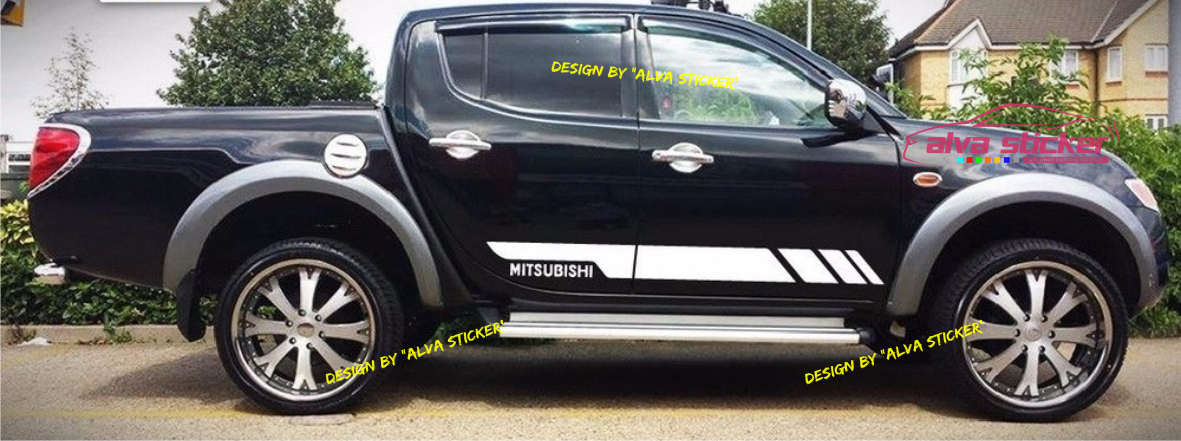 stiker mitsubishi L200 triton strada list stripe stiker mobil ...