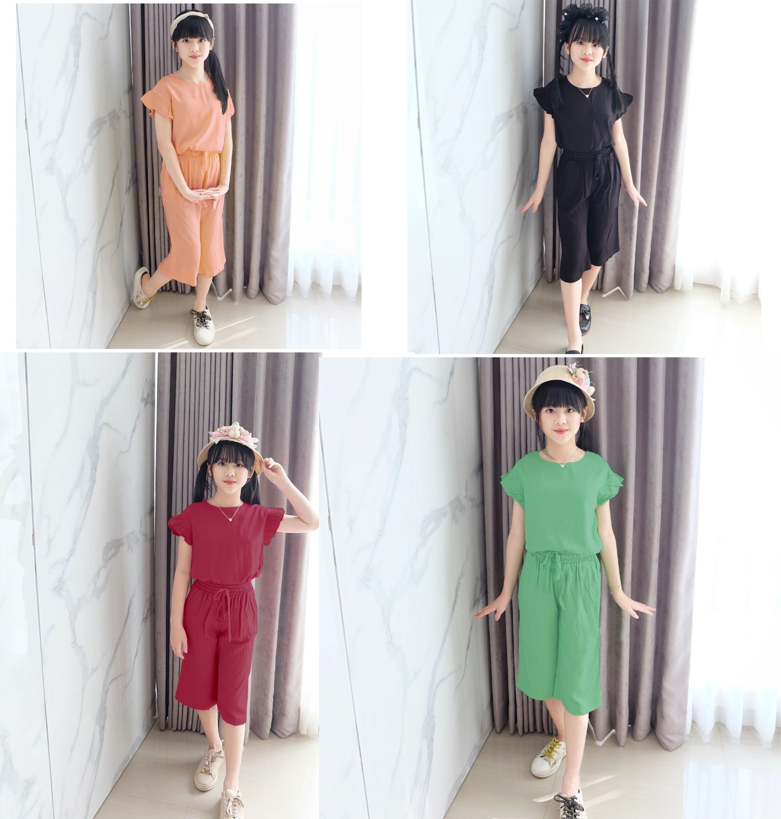 Setelan Celana Baju Anak Usia 4-14 Tahun Bahan Rayon Premium /Setelan ...