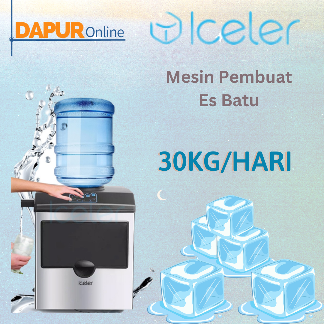 Iceler Mesin Pembuat Es Batu 30Kg per hari dengan Fungsi Dispenser ...
