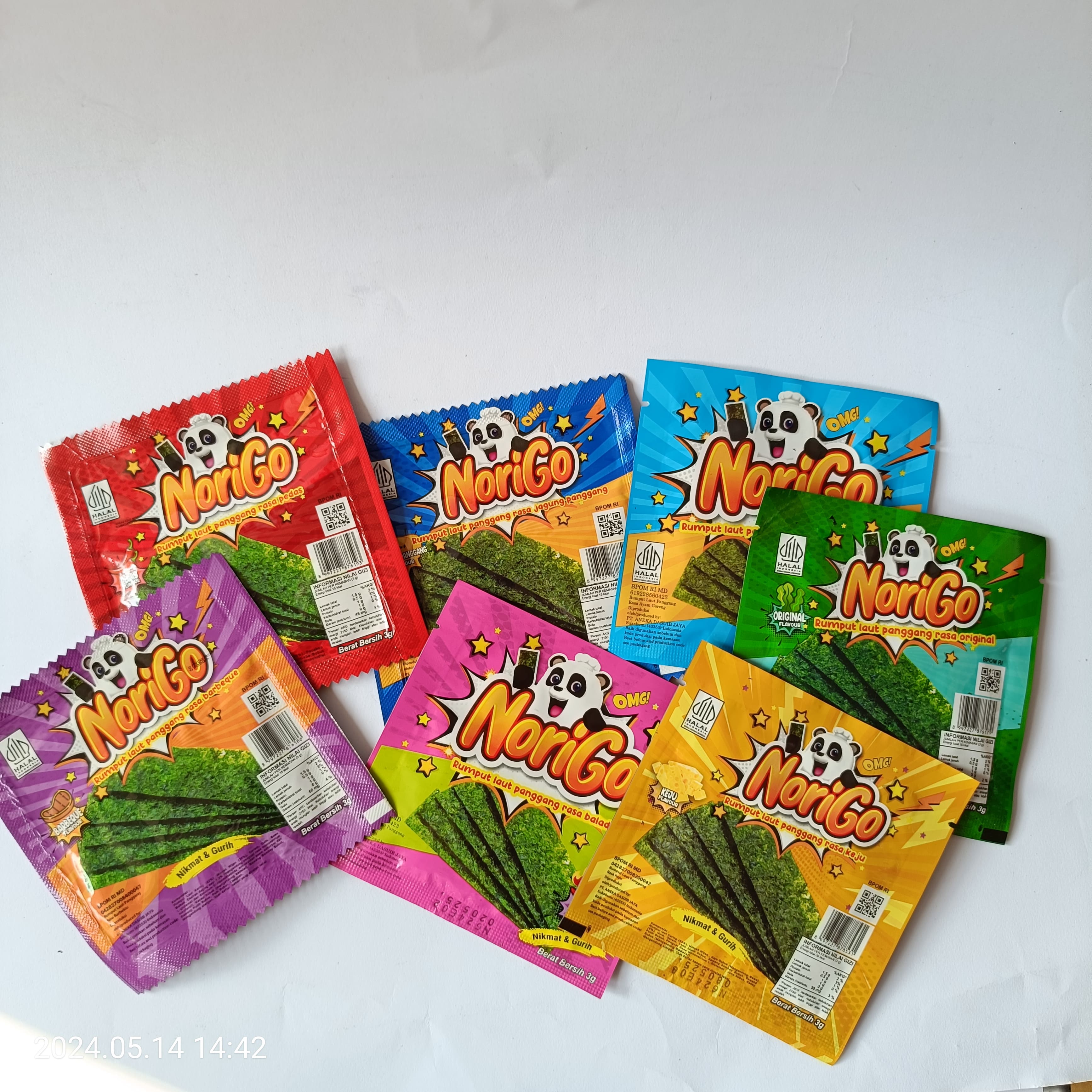 NorGo snack rumput laut panggang | 1 BOX isi 12 pcs | Lazada Indonesia