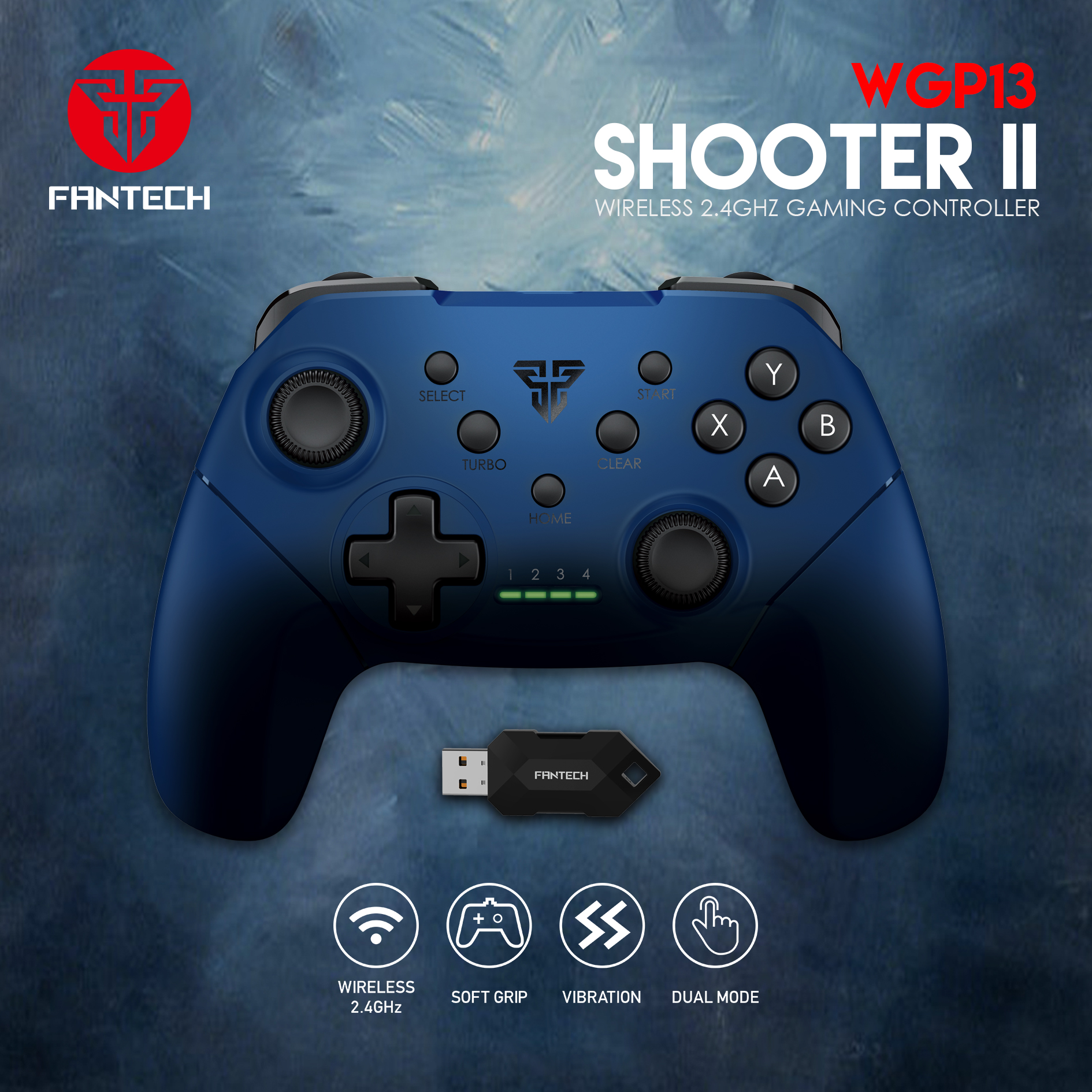 Joystick/Gamepad/Stik PC/Komputer Gaming Wireless Fantech WGP13 Shooter ...
