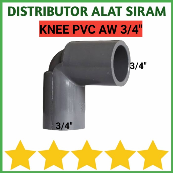 FITTING PVC ELBOW 3/4 INCH KENI KNEE KNIE AW KONEKTOR PIPA 1/2 PVC ...