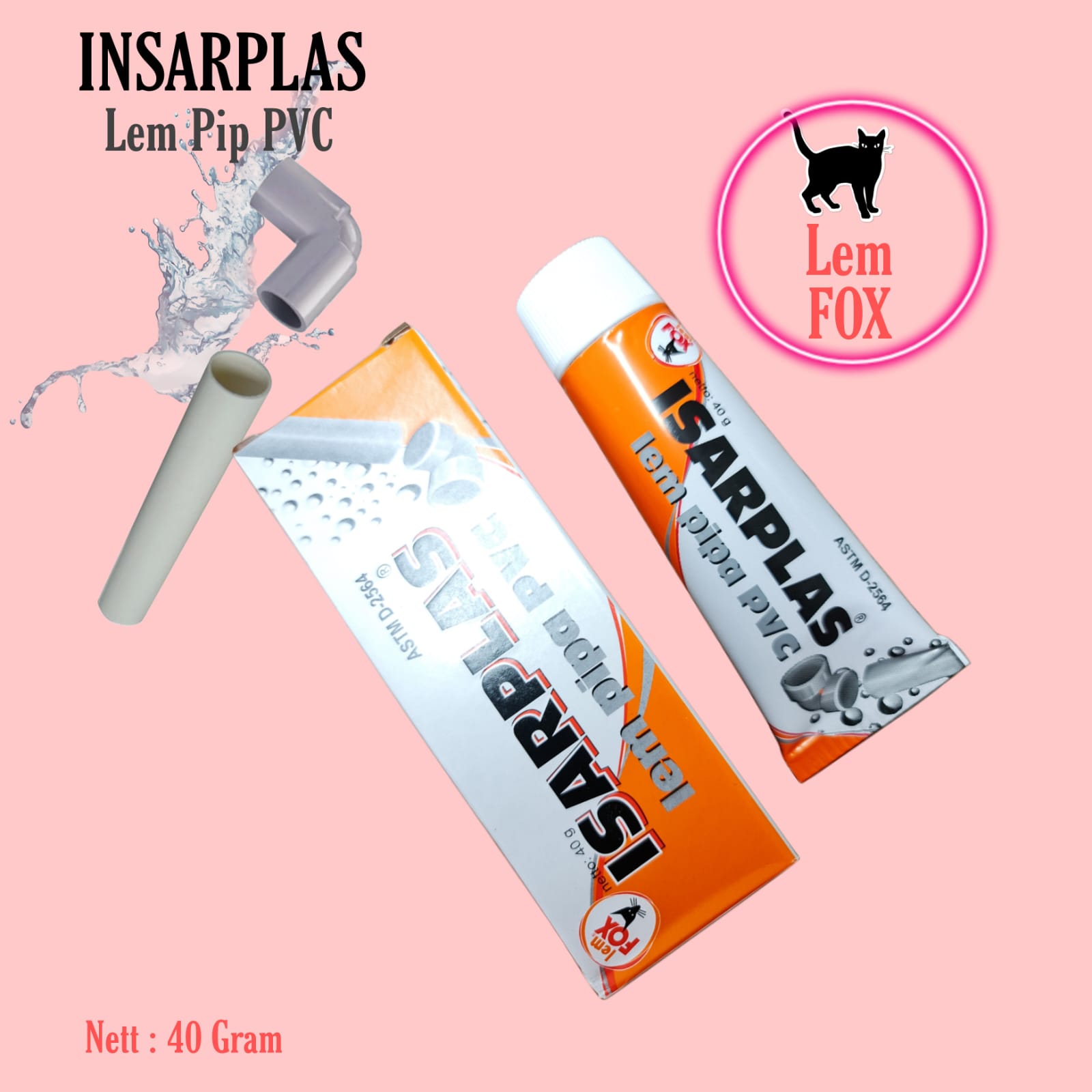 Lem Pipa PVC Lem ISARPLAS Original By PT. AICA Indria 40 Gr & 45 Gr ( Lem PVC Murah Berkualitas ...