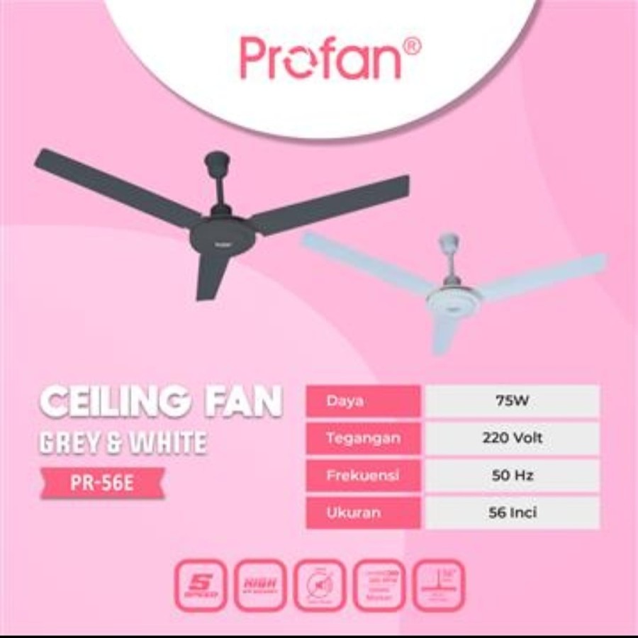 kipas angin ceiling 56" profan / PLAFON FAN BESI 3 DAUN 56 INCH PROFAN ...