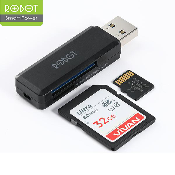 Card Reader Robot CR102 USB 3.0 Cap Design 2 Slot Card | Lazada Indonesia