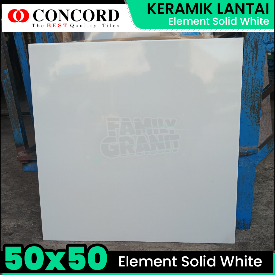 Keramik 50x50 Putih Polos Concord Element Solid White Super Glossy KW1 ...