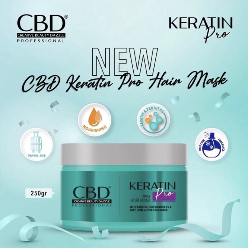 CBD Keratin Pro Daily Use Hair Mask - Masker Rambut 250gr - Menjadikan ...