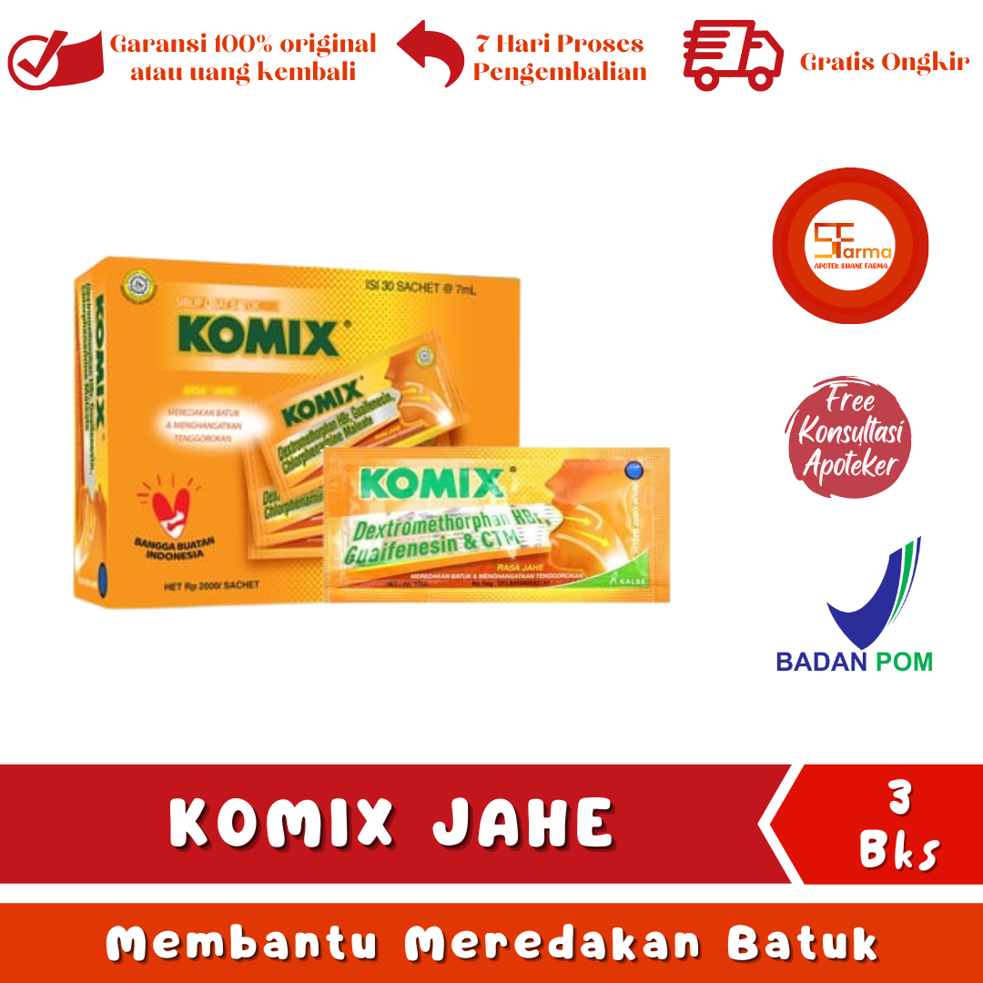 KOMIX JAHE // KOMIX BATUK / MEREDAKAN BATUK FLU | Lazada Indonesia
