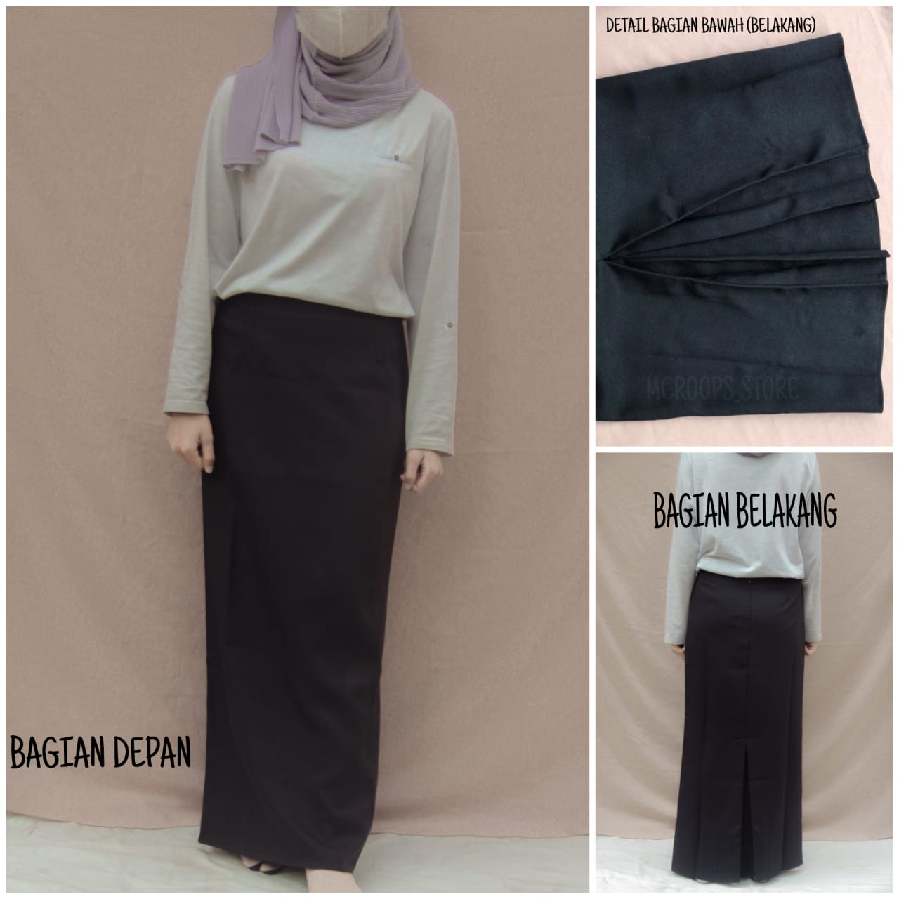 Rok Span rempel bawah Size Lengkap Standar-Jumbo Outfit Formal Untuik ...