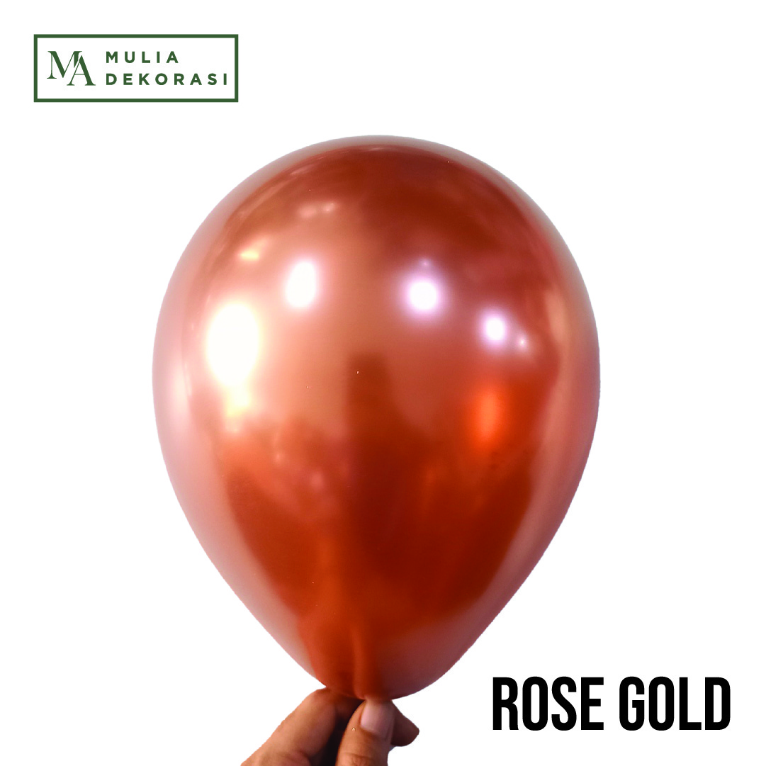 Balon Metalik Chrome Kecil 5 Inch 10 Pcs Ulang Tahun Emas Gold Happy ...