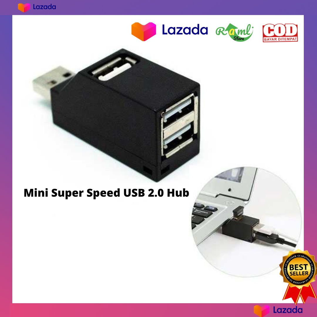 Unitek Mini Super Speed USB 2.0 Hub 3 Ports / Port Multi USB Splitter Kecepatan Super Mini HUB ...