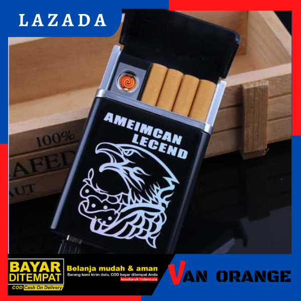 BISA BAYAR DI TEMPAT - Firetric Kotak Rokok 8 PCS dengan Korek Elektrik ...