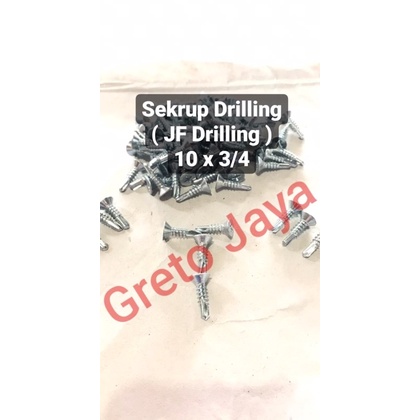 ( 10x3/4 100bj ) Sekrup JF Drilling Roofing Self Drill SDS Driling FH ...