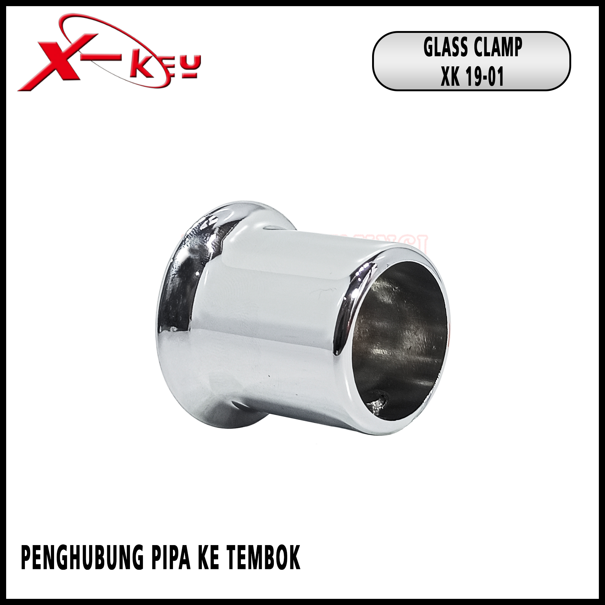 Konektor Penghubung Pipa Ke Tembok Glass Clamp Xkey 19-01 3/4 Inch ...