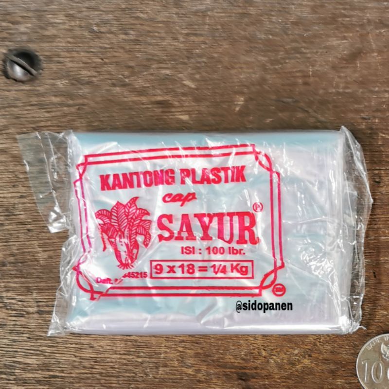 KANTONG PLASTIK MEREK SAYUR UKURAN 9X18 PP TIPIS UNTUK MAKANAN SAYUR ...