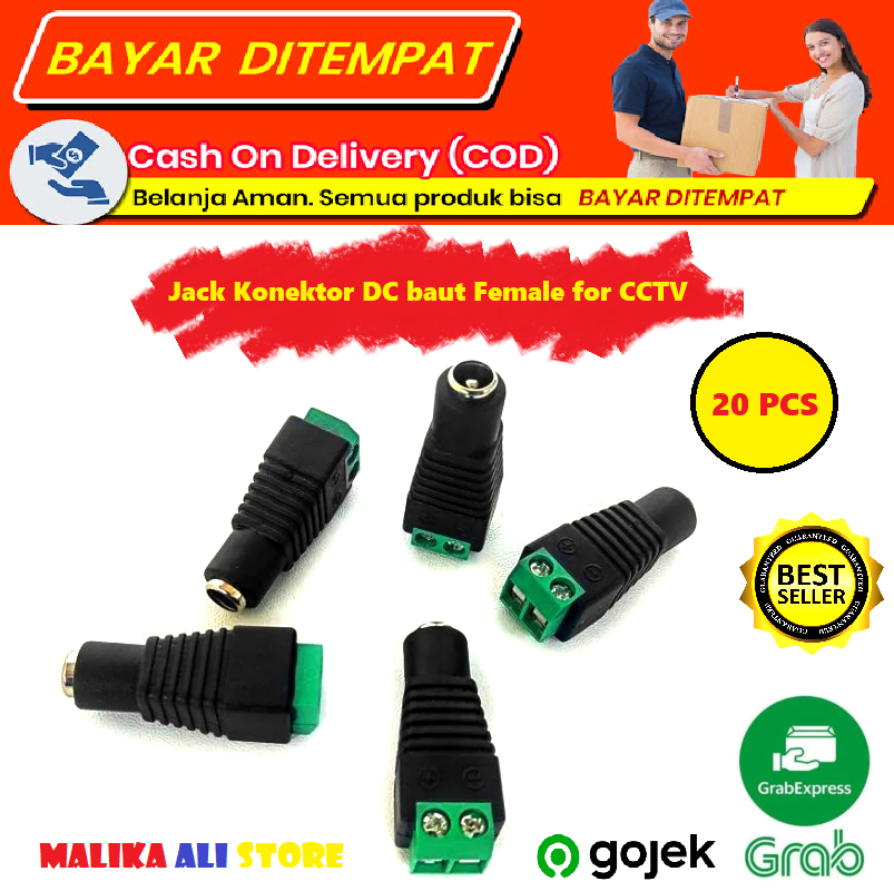 Jack Konektor DC baut Female for CCTV - isi 20 Pcs | Lazada Indonesia