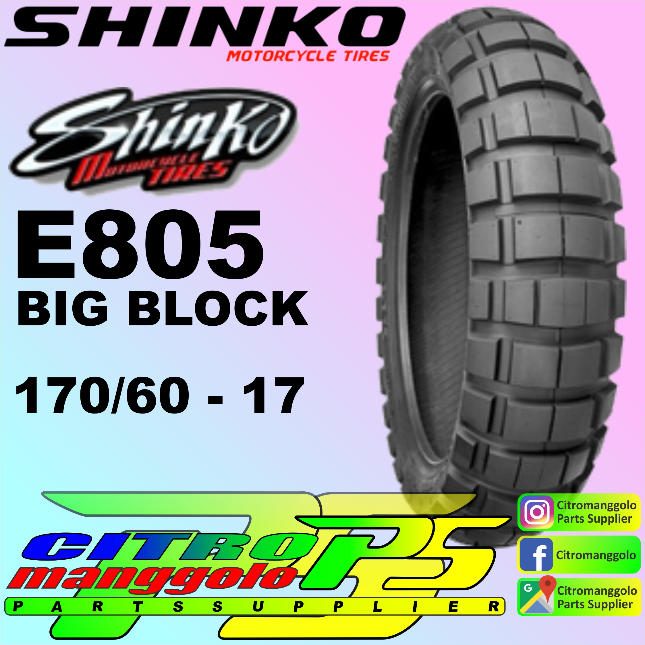 Ban Shinko E805 size 170/60-17 Big Block Street Cruiser Scrambler Custom | Lazada Indonesia