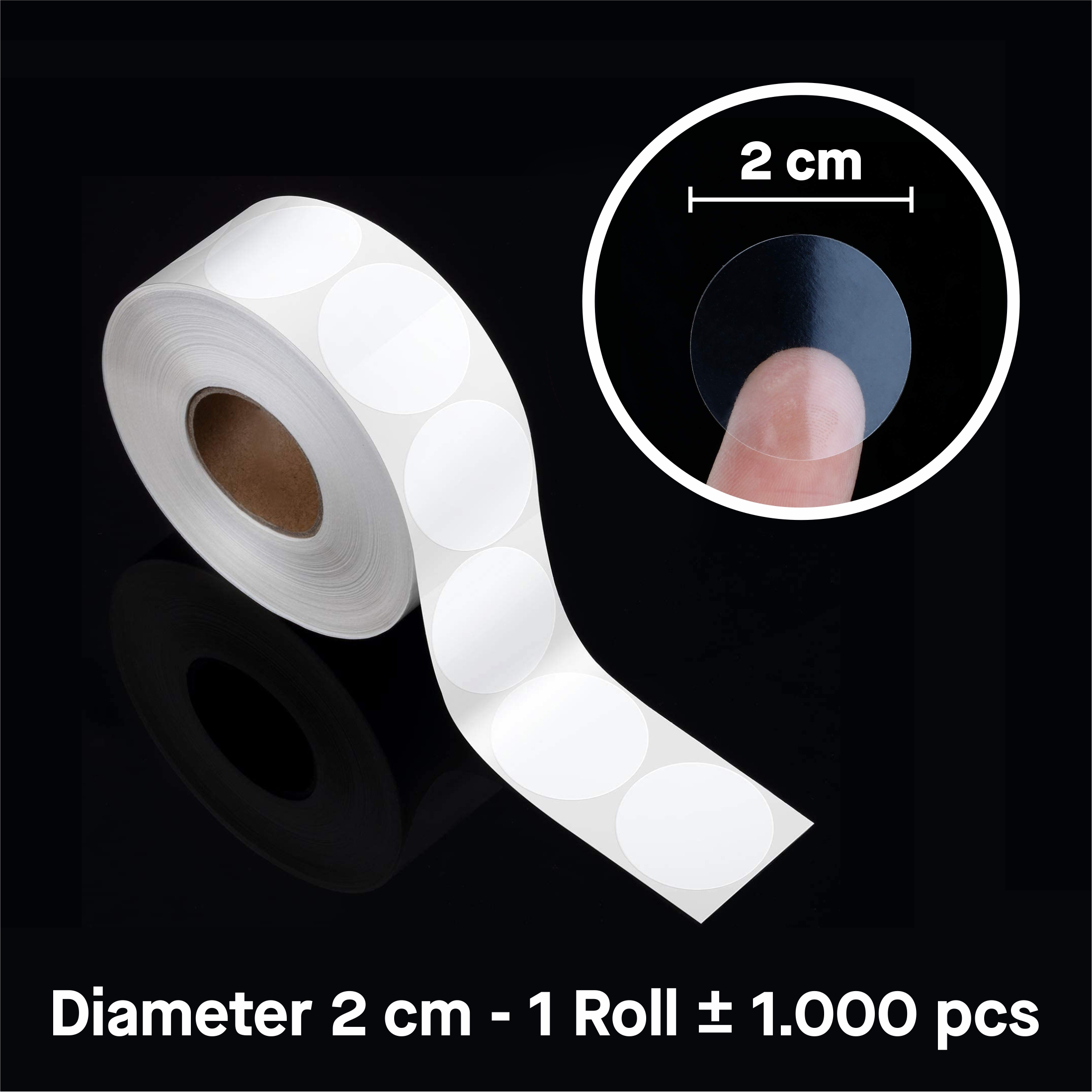 Stiker Label Bening Transparant Polos Bulat Bundar Sticker Tag Segel ...