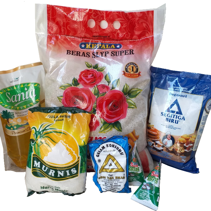 Paket Sembako Hemat Beras, Minyak, Gula, Tepung, Garam, Santan | Lazada ...